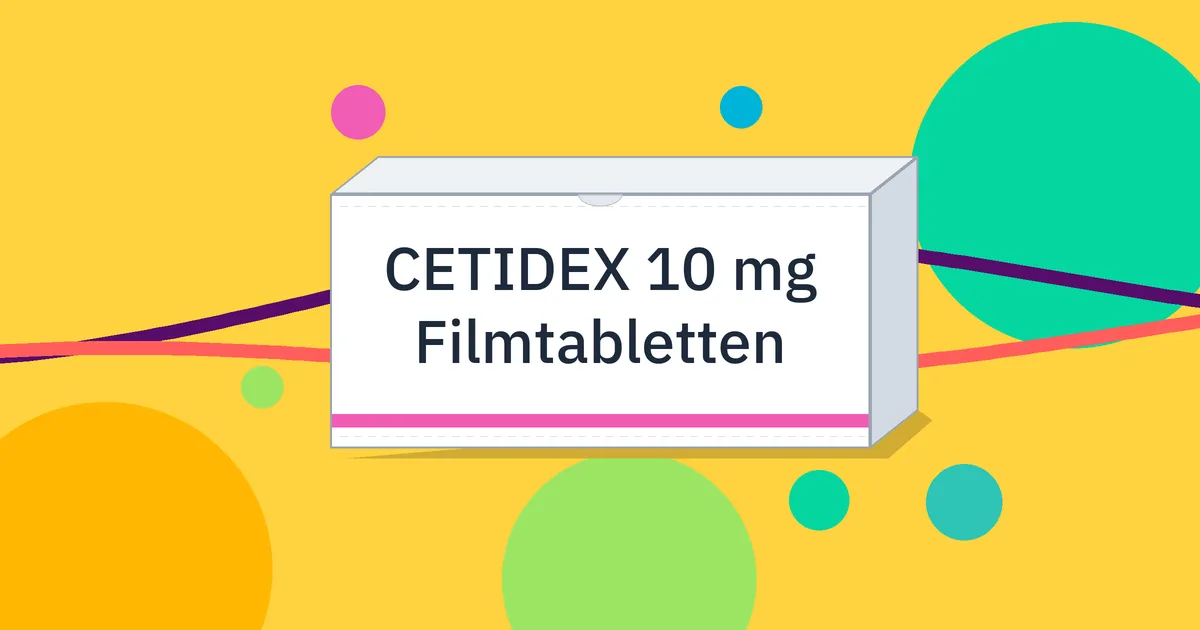 Symbolbild: Packung mit der Aufschrift CETIDEX 10 mg Filmtabletten (PZN 08892110) – Verfügbarkeit und Bezug in Apotheken in Frankfurt am Main