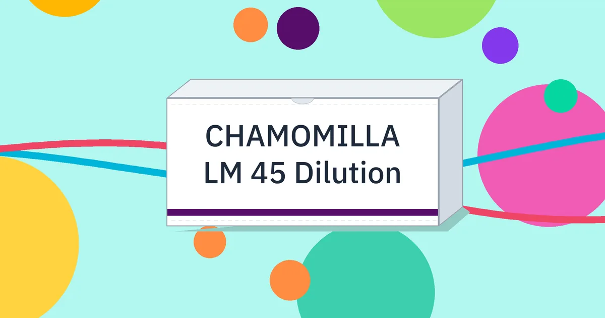 Symbolbild: Packung mit der Aufschrift CHAMOMILLA LM 45 Dilution (PZN 12812743) – Verfügbarkeit und Bezug in Apotheken in Frankfurt am Main
