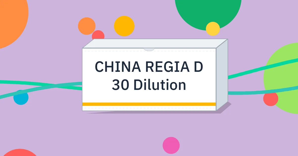 Symbolbild: Packung mit der Aufschrift CHINA REGIA D 30 Dilution (PZN 07164360) – Verfügbarkeit und Bezug in Apotheken in Frankfurt am Main