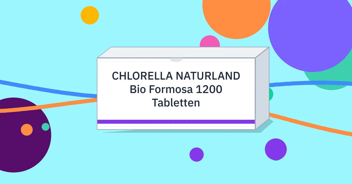 Symbolbild: Packung mit der Aufschrift CHLORELLA NATURLAND Bio Formosa 1200 Tabletten (PZN 10637543) – Verfügbarkeit und Bezug in Apotheken in Frankfurt am Main