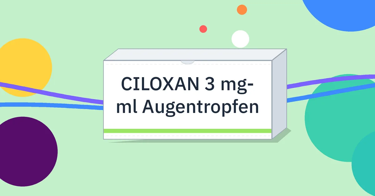 Symbolbild: Packung mit der Aufschrift CILOXAN 3 mg-ml Augentropfen (PZN 04877800) – Verfügbarkeit und Bezug in Apotheken in Frankfurt am Main