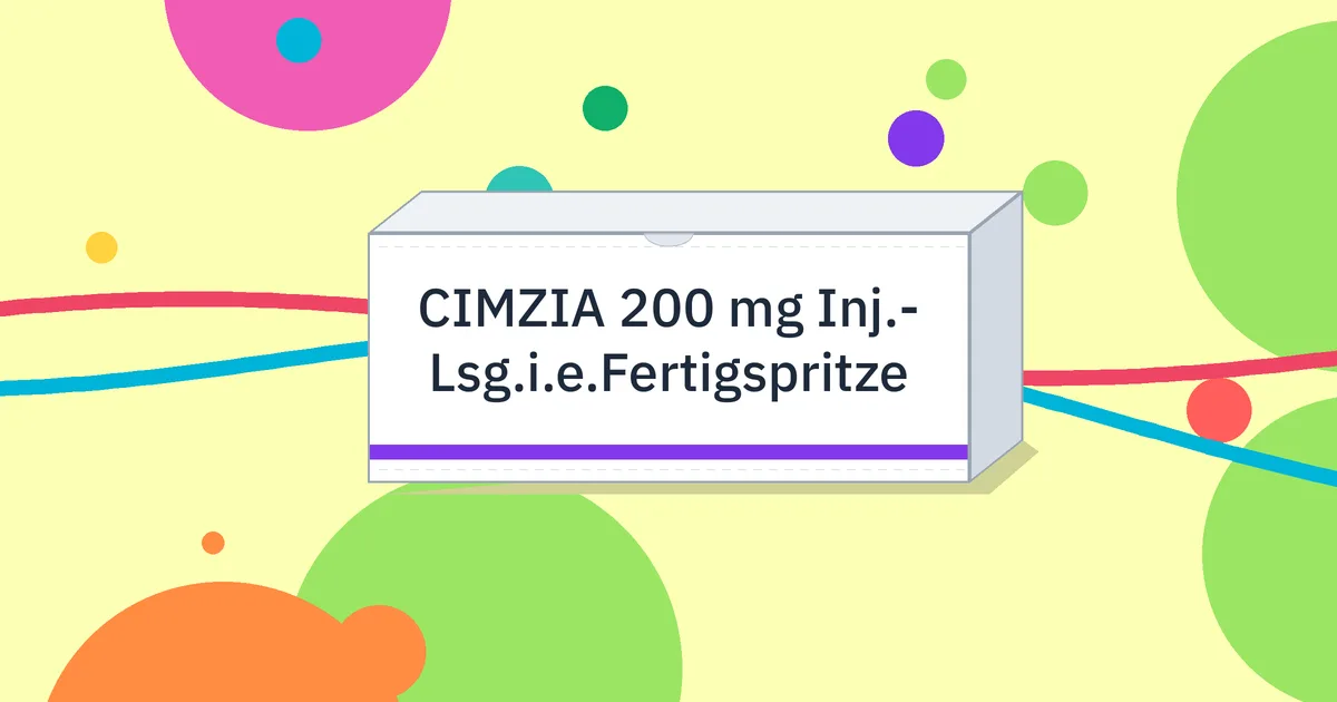 Symbolbild: Packung mit der Aufschrift CIMZIA 200 mg Inj.-Lsg.i.e.Fertigspritze (PZN 06907758) – Verfügbarkeit und Bezug in Apotheken in Frankfurt am Main