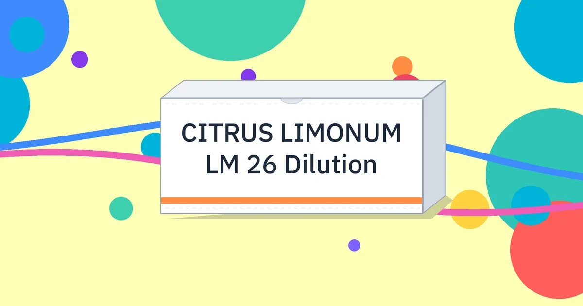 Symbolbild: Packung mit der Aufschrift CITRUS LIMONUM LM 26 Dilution (PZN 13447062) – Verfügbarkeit und Bezug in Apotheken in Frankfurt am Main