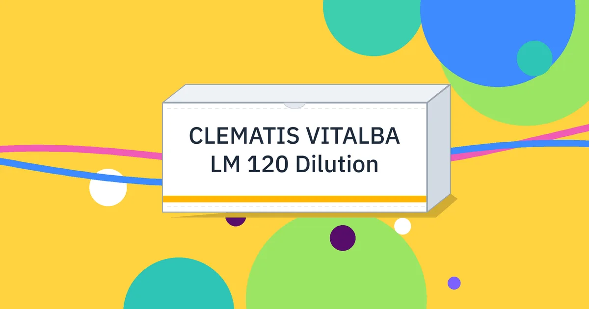 Symbolbild: Packung mit der Aufschrift CLEMATIS VITALBA LM 120 Dilution (PZN 13447665) – Verfügbarkeit und Bezug in Apotheken in Frankfurt am Main