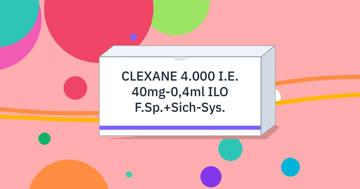 Symbolbild: Packung mit der Aufschrift CLEXANE 4.000 I.E. 40mg-0,4ml ILO F.Sp.+Sich-Sys. (PZN 13827439) – Verfügbarkeit und Bezug in Apotheken in Frankfurt am Main