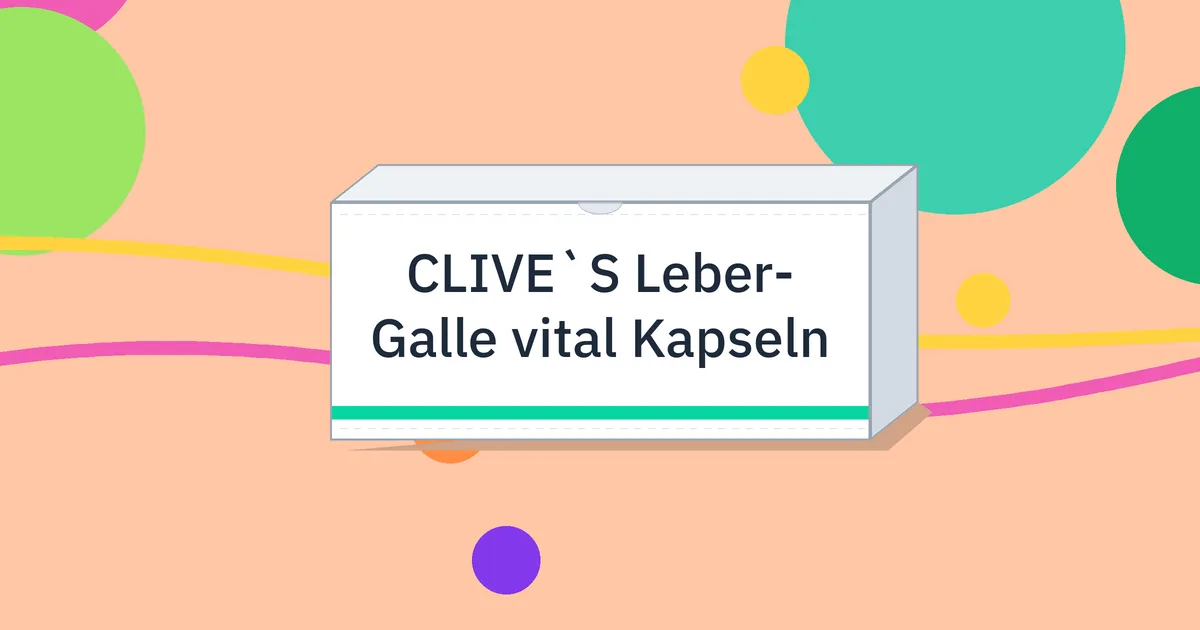 Symbolbild: Packung mit der Aufschrift CLIVE`S Leber-Galle vital Kapseln (PZN 12482895) – Verfügbarkeit und Bezug in Apotheken in Frankfurt am Main