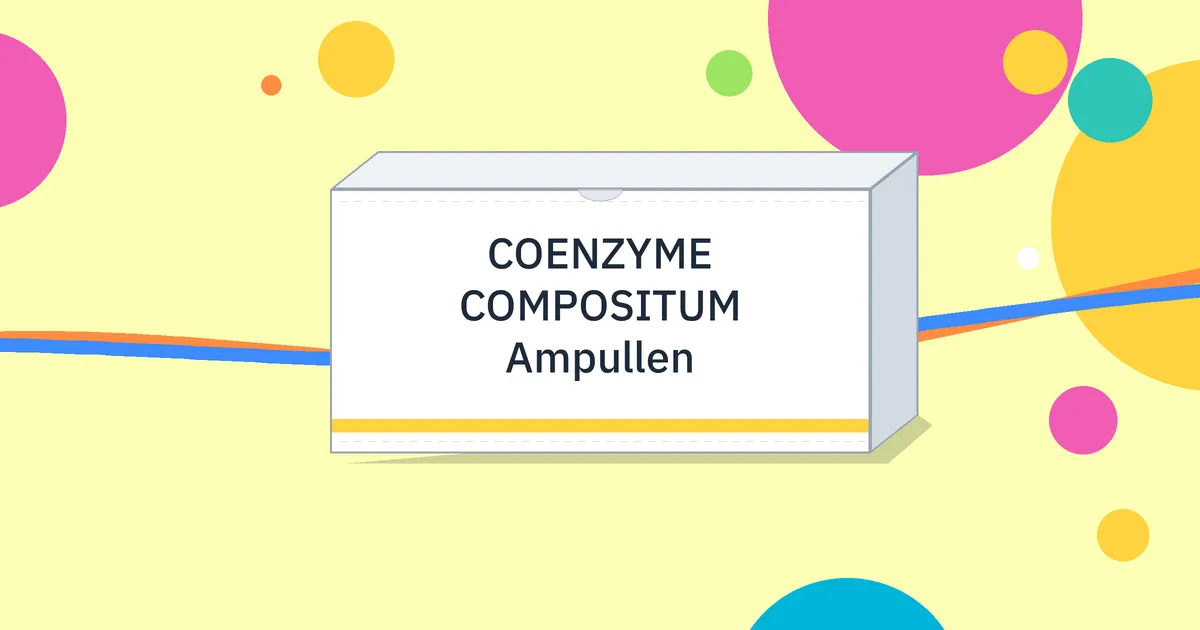 Symbolbild: Packung mit der Aufschrift COENZYME COMPOSITUM Ampullen (PZN 04312742) – Verfügbarkeit und Bezug in Apotheken in Frankfurt am Main