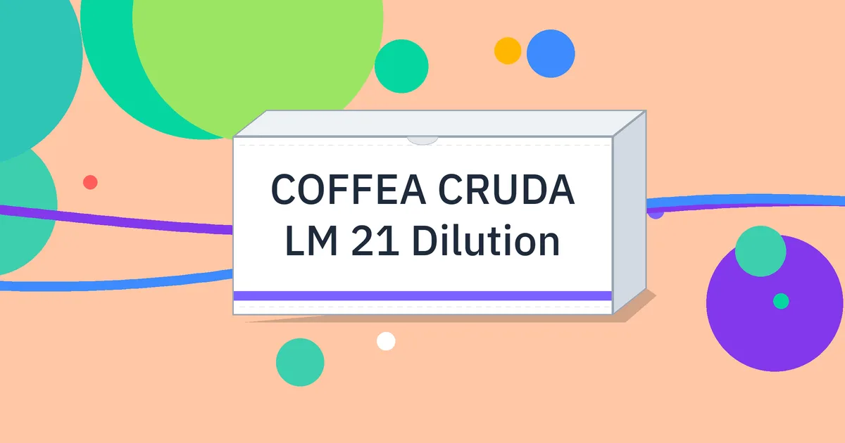 Symbolbild: Packung mit der Aufschrift COFFEA CRUDA LM 21 Dilution (PZN 12830965) – Verfügbarkeit und Bezug in Apotheken in Frankfurt am Main