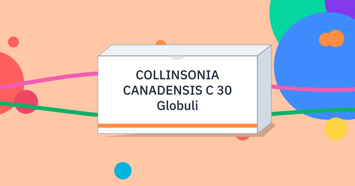 Symbolbild: Packung mit der Aufschrift COLLINSONIA CANADENSIS C 30 Globuli (PZN 07595195) – Verfügbarkeit und Bezug in Apotheken in Frankfurt am Main