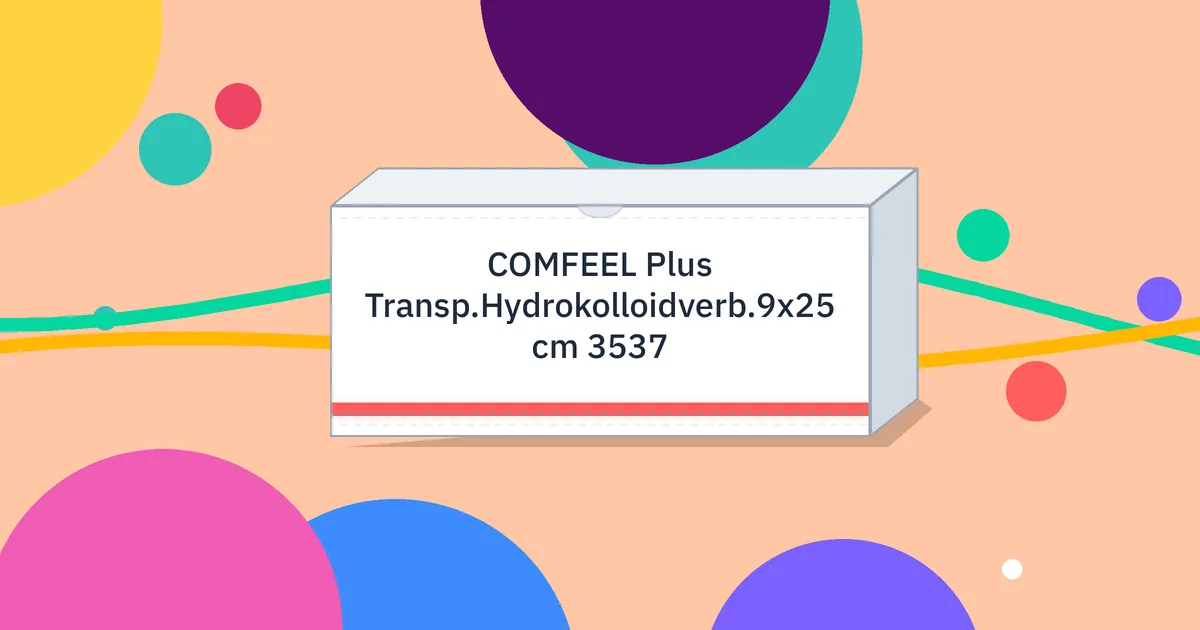 Symbolbild: Packung mit der Aufschrift COMFEEL Plus Transp.Hydrokolloidverb.9x25 cm 3537 (PZN 01298160) – Verfügbarkeit und Bezug in Apotheken in Frankfurt am Main