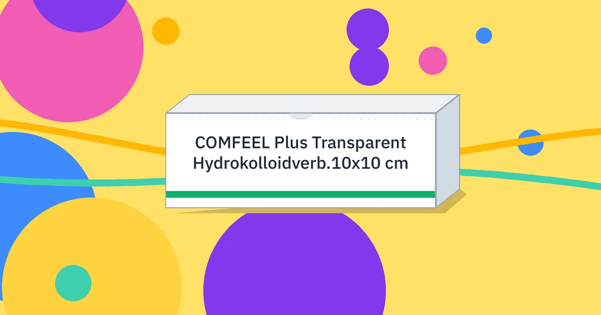 Symbolbild: Packung mit der Aufschrift COMFEEL Plus Transparent Hydrokolloidverb.10x10 cm (PZN 14040954) – Verfügbarkeit und Bezug in Apotheken in Frankfurt am Main