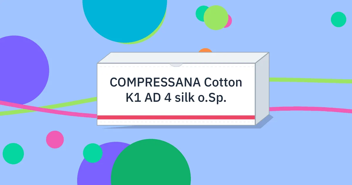 Symbolbild: Packung mit der Aufschrift COMPRESSANA Cotton K1 AD 4 silk o.Sp. (PZN 10215434) – Verfügbarkeit und Bezug in Apotheken in Frankfurt am Main