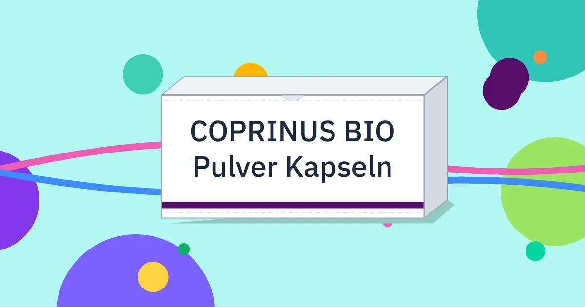 Symbolbild: Packung mit der Aufschrift COPRINUS BIO Pulver Kapseln (PZN 01325253) – Verfügbarkeit und Bezug in Apotheken in Frankfurt am Main