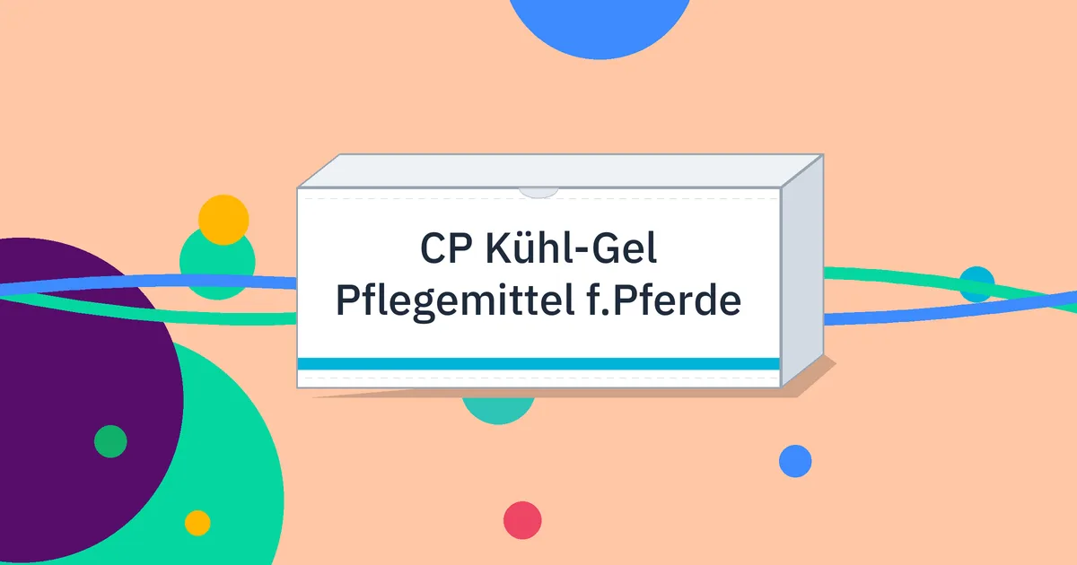 Symbolbild: Packung mit der Aufschrift CP Kühl-Gel Pflegemittel f.Pferde (PZN 18132162) – Verfügbarkeit und Bezug in Apotheken in Frankfurt am Main