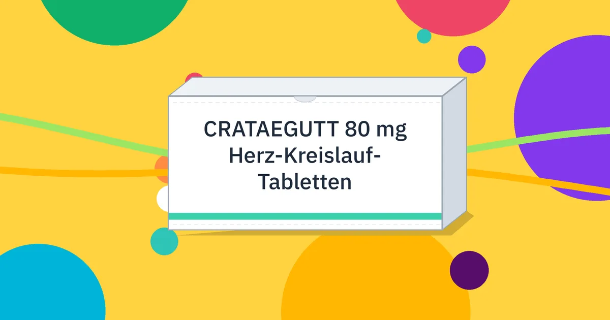 Symbolbild: Packung mit der Aufschrift CRATAEGUTT 80 mg Herz-Kreislauf-Tabletten (PZN 14064512) – Verfügbarkeit und Bezug in Apotheken in Frankfurt am Main