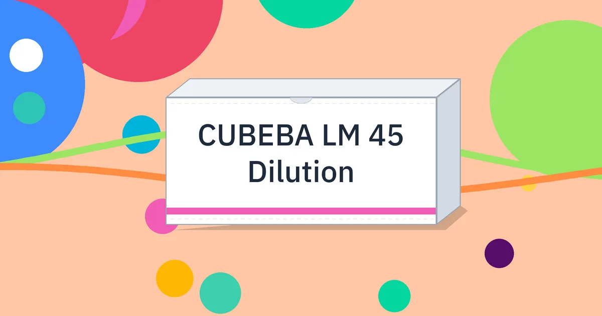 Symbolbild: Packung mit der Aufschrift CUBEBA LM 45 Dilution (PZN 13457043) – Verfügbarkeit und Bezug in Apotheken in Frankfurt am Main