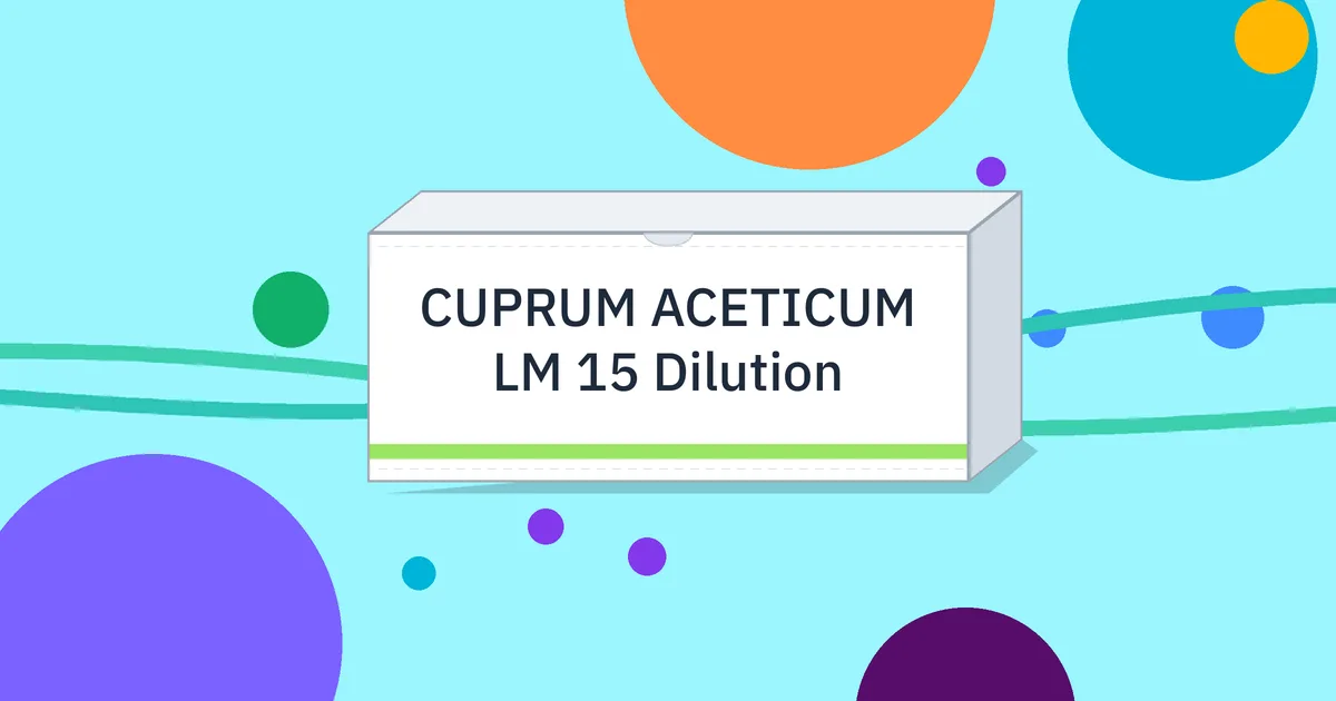 Symbolbild: Packung mit der Aufschrift CUPRUM ACETICUM LM 15 Dilution (PZN 12837329) – Verfügbarkeit und Bezug in Apotheken in Frankfurt am Main