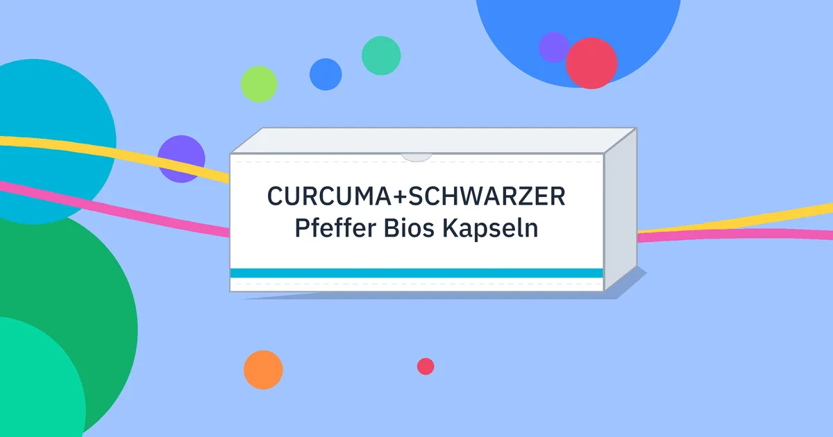 Symbolbild: Packung mit der Aufschrift CURCUMA+SCHWARZER Pfeffer Bios Kapseln (PZN 16329044) – Verfügbarkeit und Bezug in Apotheken in Frankfurt am Main