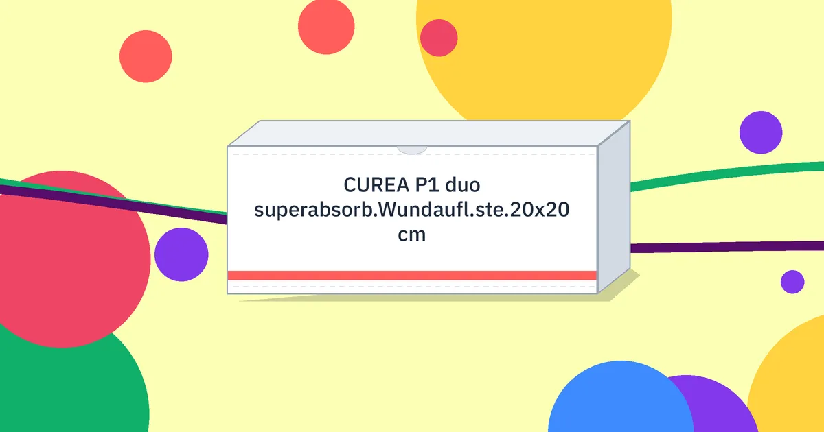 Symbolbild: Packung mit der Aufschrift CUREA P1 duo superabsorb.Wundaufl.ste.20x20 cm (PZN 11669663) – Verfügbarkeit und Bezug in Apotheken in Frankfurt am Main