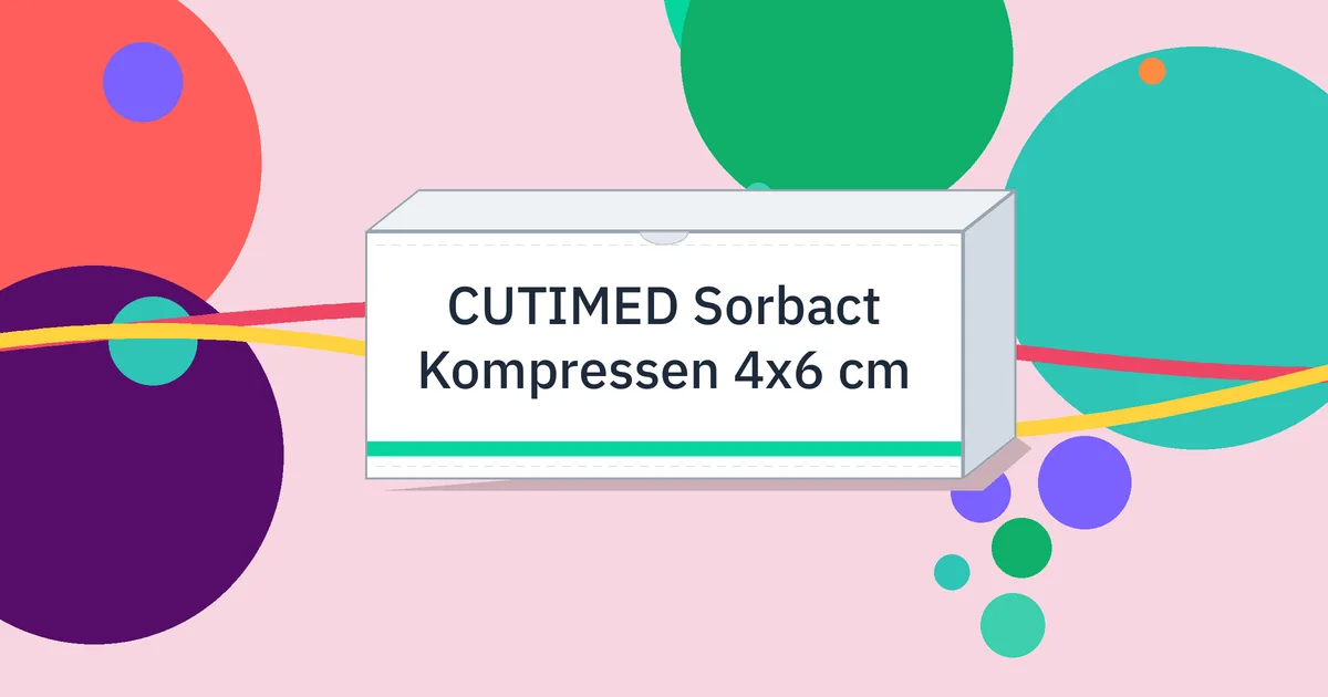 Symbolbild: Packung mit der Aufschrift CUTIMED Sorbact Kompressen 4x6 cm (PZN 16827807) – Verfügbarkeit und Bezug in Apotheken in Frankfurt am Main