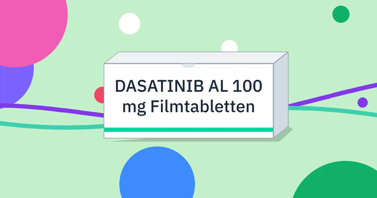 Symbolbild: Packung mit der Aufschrift DASATINIB AL 100 mg Filmtabletten (PZN 14385268) – Verfügbarkeit und Bezug in Apotheken in Frankfurt am Main