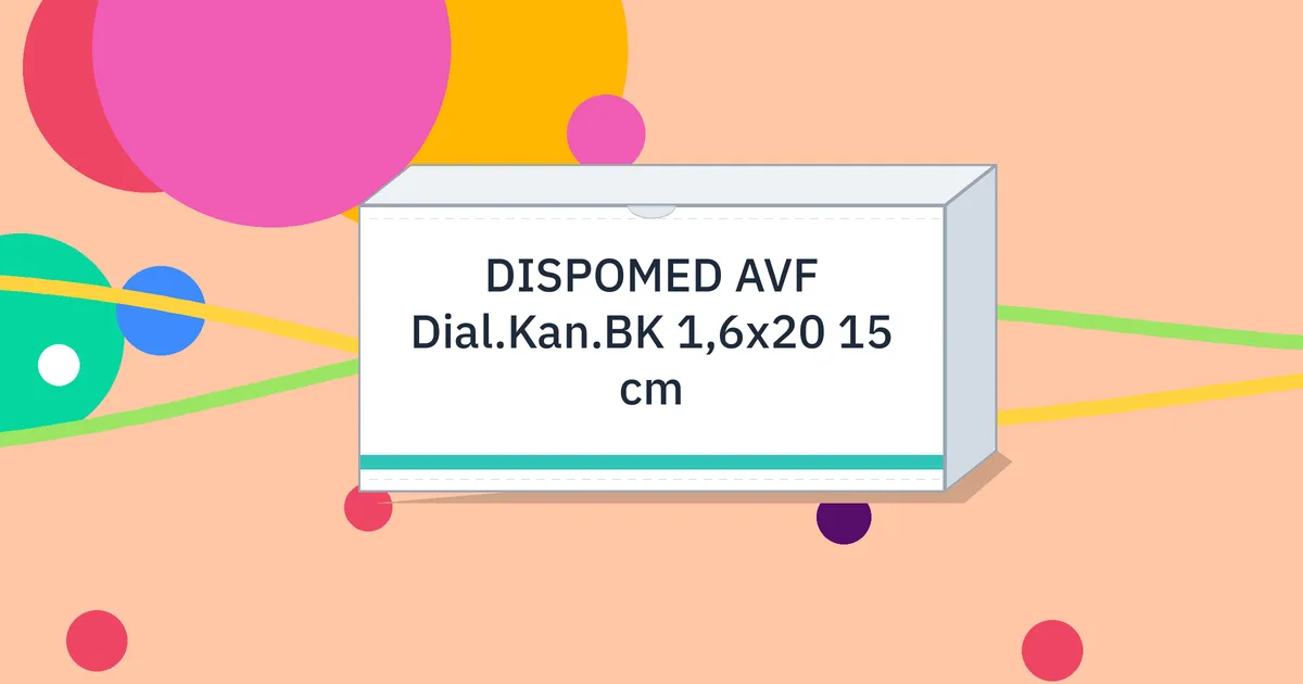Symbolbild: Packung mit der Aufschrift DISPOMED AVF Dial.Kan.BK 1,6x20 15 cm (PZN 08495662) – Verfügbarkeit und Bezug in Apotheken in Frankfurt am Main