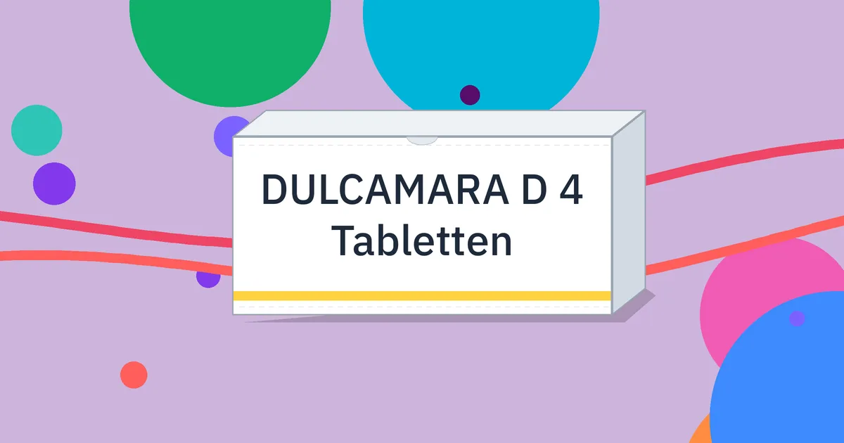 Symbolbild: Packung mit der Aufschrift DULCAMARA D 4 Tabletten (PZN 01769441) – Verfügbarkeit und Bezug in Apotheken in Frankfurt am Main