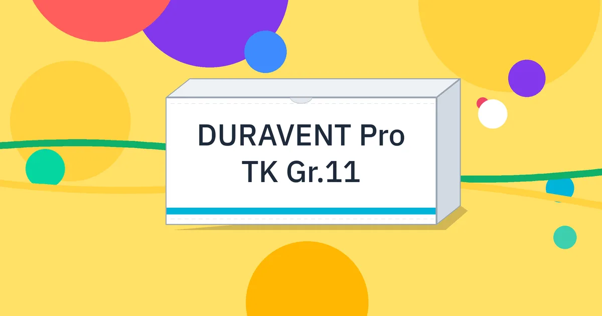 Symbolbild: Packung mit der Aufschrift DURAVENT Pro TK Gr.11 (PZN 19242295) – Verfügbarkeit und Bezug in Apotheken in Frankfurt am Main