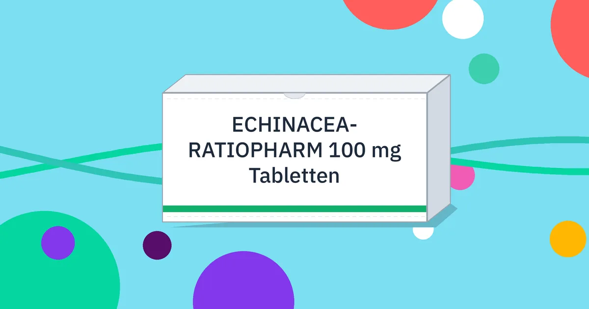 Symbolbild: Packung mit der Aufschrift ECHINACEA-RATIOPHARM 100 mg Tabletten (PZN 03927157) – Verfügbarkeit und Bezug in Apotheken in Frankfurt am Main