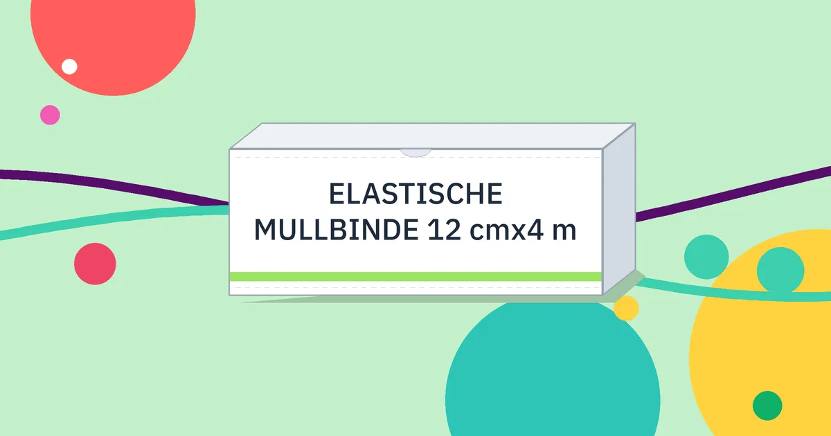 Symbolbild: Packung mit der Aufschrift ELASTISCHE MULLBINDE 12 cmx4 m (PZN 12776906) – Verfügbarkeit und Bezug in Apotheken in Frankfurt am Main