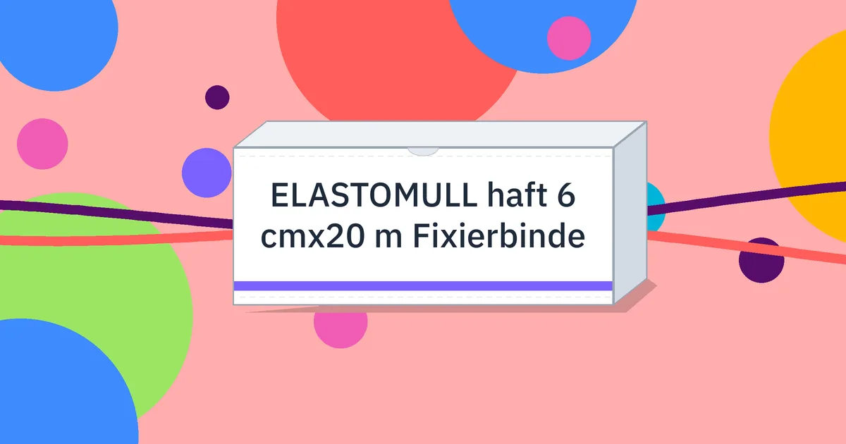 Symbolbild: Packung mit der Aufschrift ELASTOMULL haft 6 cmx20 m Fixierbinde (PZN 01014381) – Verfügbarkeit und Bezug in Apotheken in Frankfurt am Main