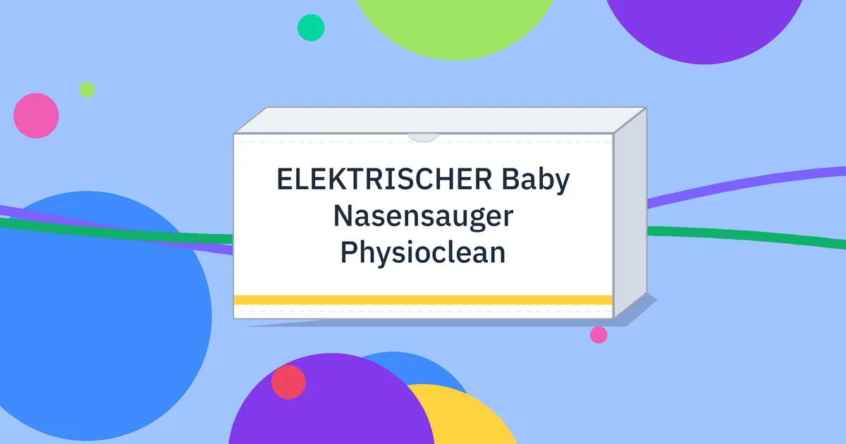 Symbolbild: Packung mit der Aufschrift ELEKTRISCHER Baby Nasensauger Physioclean (PZN 20843870) – Verfügbarkeit und Bezug in Apotheken in Frankfurt am Main