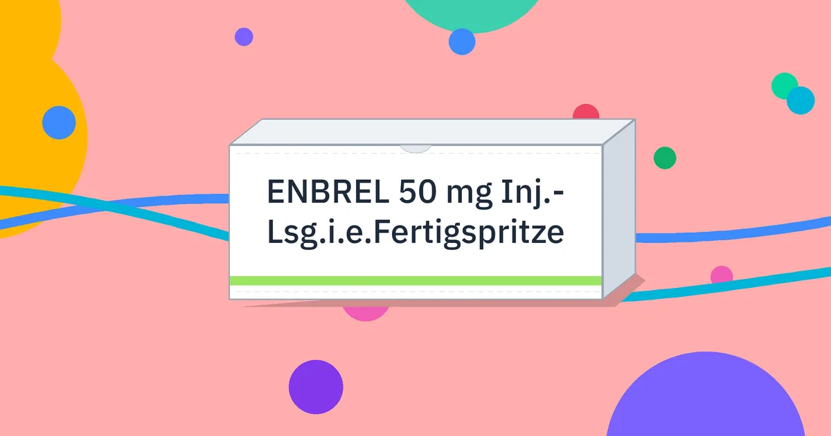 Symbolbild: Packung mit der Aufschrift ENBREL 50 mg Inj.-Lsg.i.e.Fertigspritze (PZN 10709082) – Verfügbarkeit und Bezug in Apotheken in Frankfurt am Main