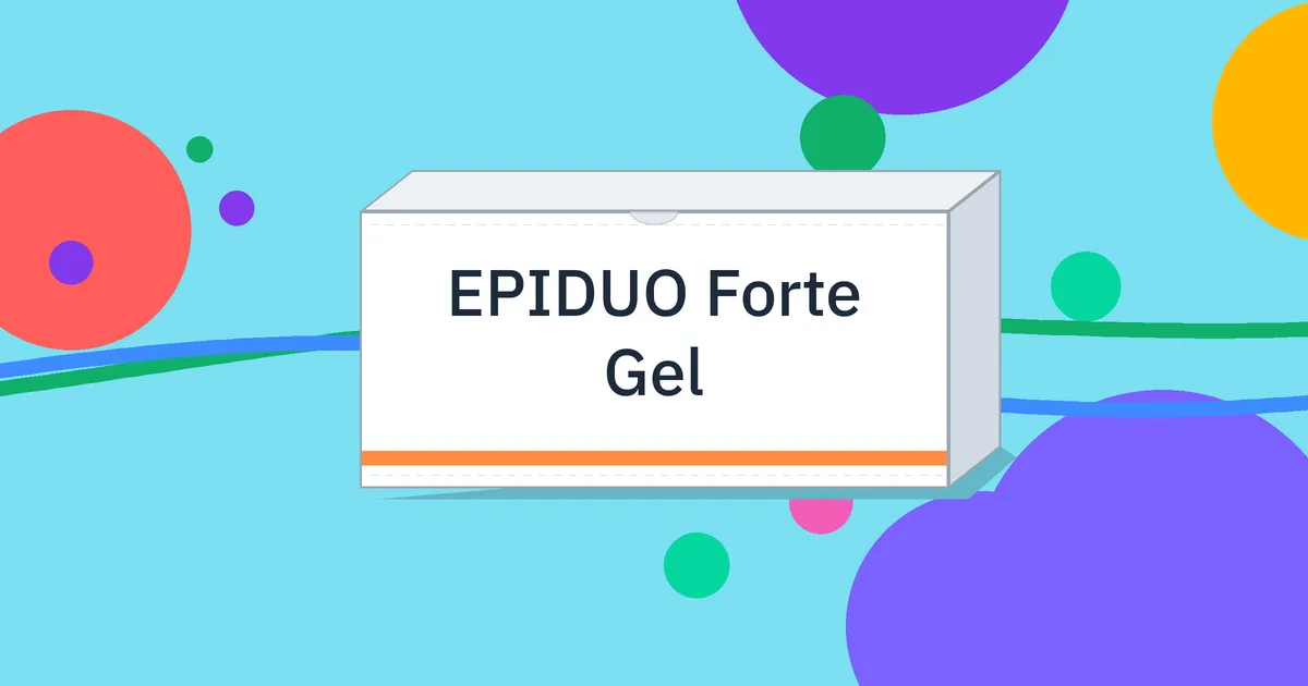 Symbolbild: Packung mit der Aufschrift EPIDUO Forte Gel (PZN 20047682) – Verfügbarkeit und Bezug in Apotheken in Frankfurt am Main