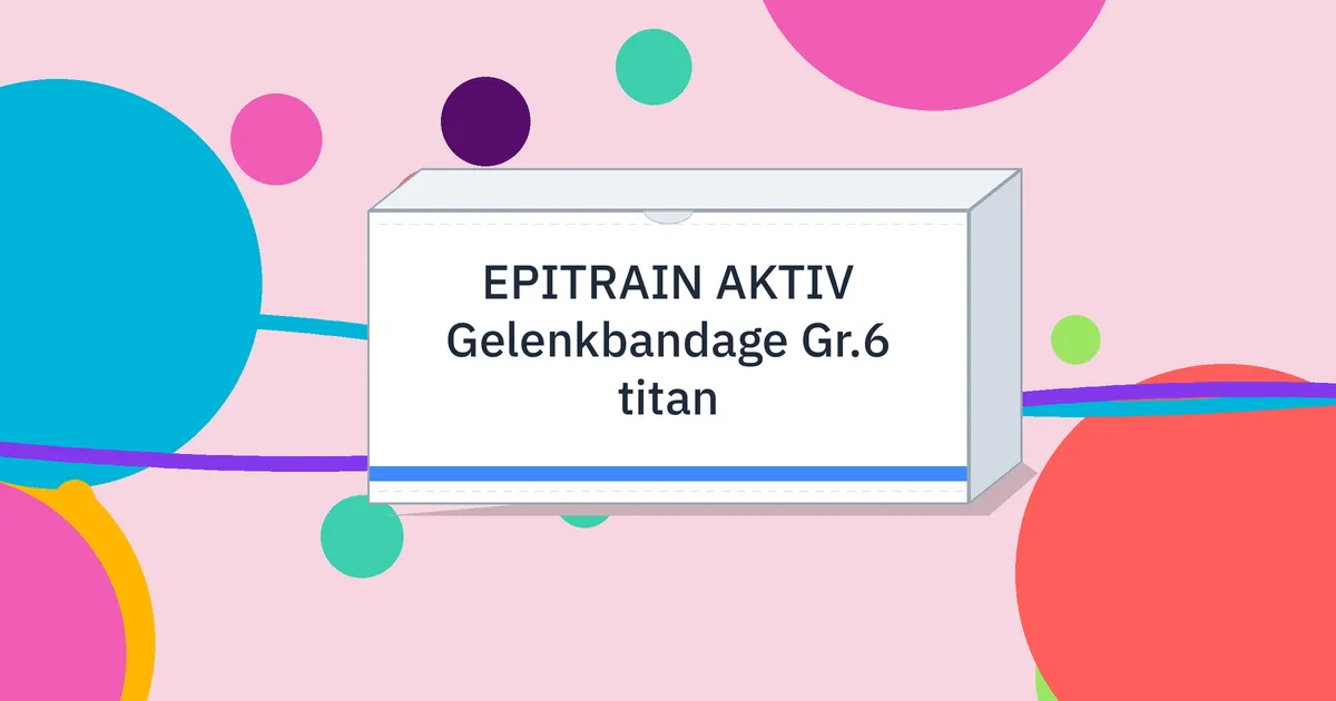 Symbolbild: Packung mit der Aufschrift EPITRAIN AKTIV Gelenkbandage Gr.6 titan (PZN 01286369) – Verfügbarkeit und Bezug in Apotheken in Frankfurt am Main