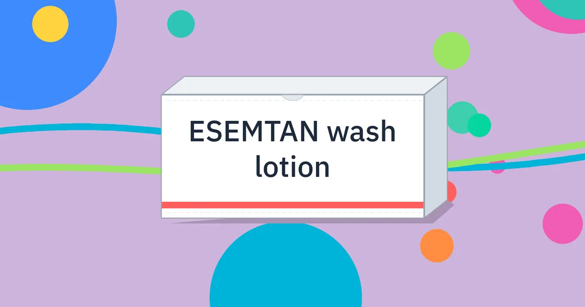 Symbolbild: Packung mit der Aufschrift ESEMTAN wash lotion (PZN 19361812) – Verfügbarkeit und Bezug in Apotheken in Frankfurt am Main