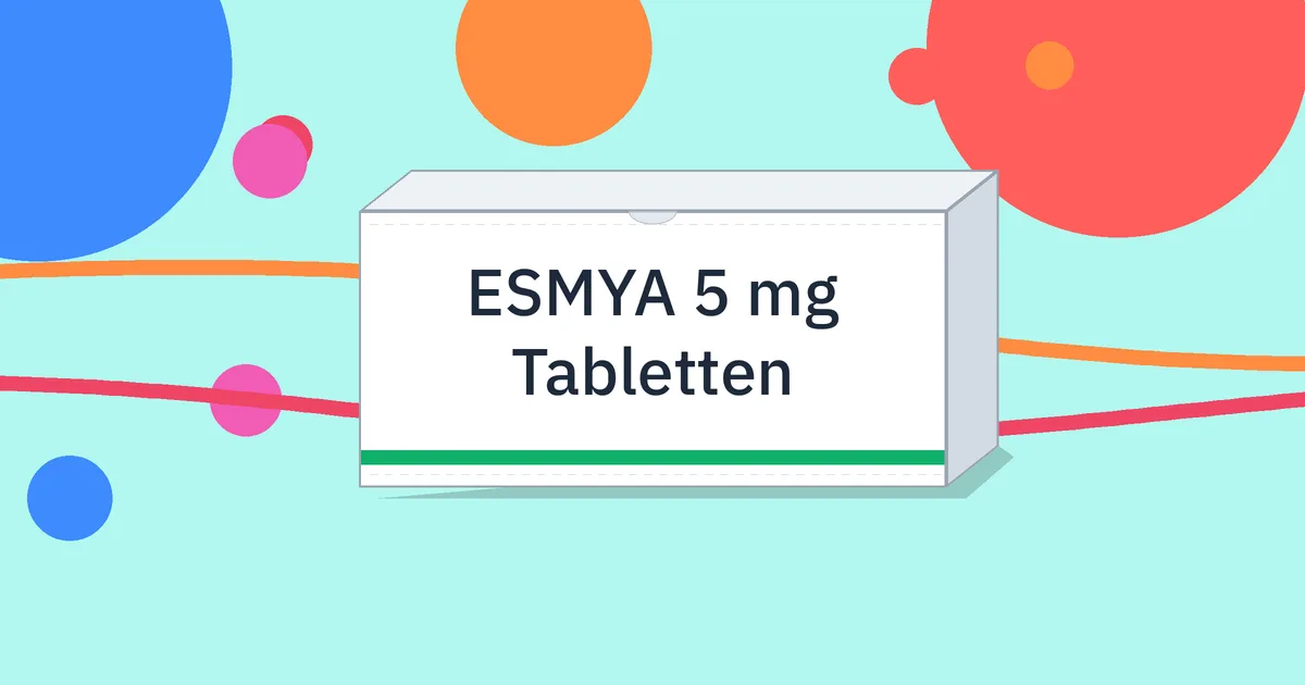 Symbolbild: Packung mit der Aufschrift ESMYA 5 mg Tabletten (PZN 02163812) – Verfügbarkeit und Bezug in Apotheken in Frankfurt am Main