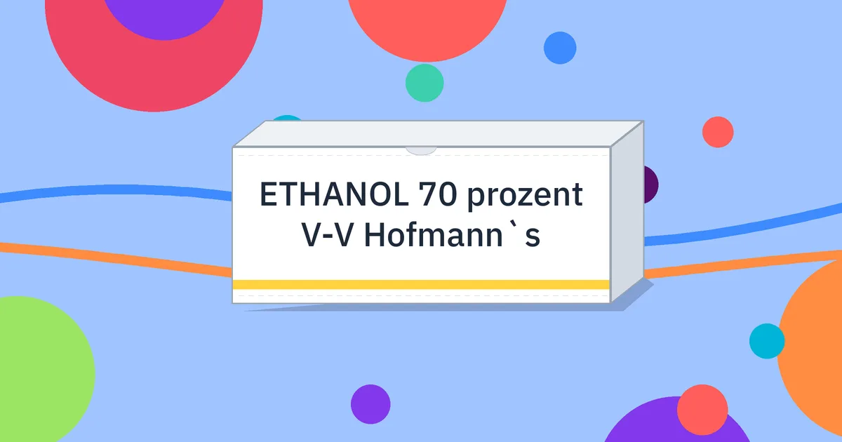 Symbolbild: Packung mit der Aufschrift ETHANOL 70 prozent V-V Hofmann`s (PZN 10112510) – Verfügbarkeit und Bezug in Apotheken in Frankfurt am Main