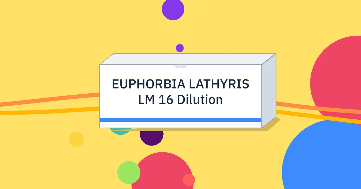 Symbolbild: Packung mit der Aufschrift EUPHORBIA LATHYRIS LM 16 Dilution (PZN 13482331) – Verfügbarkeit und Bezug in Apotheken in Frankfurt am Main