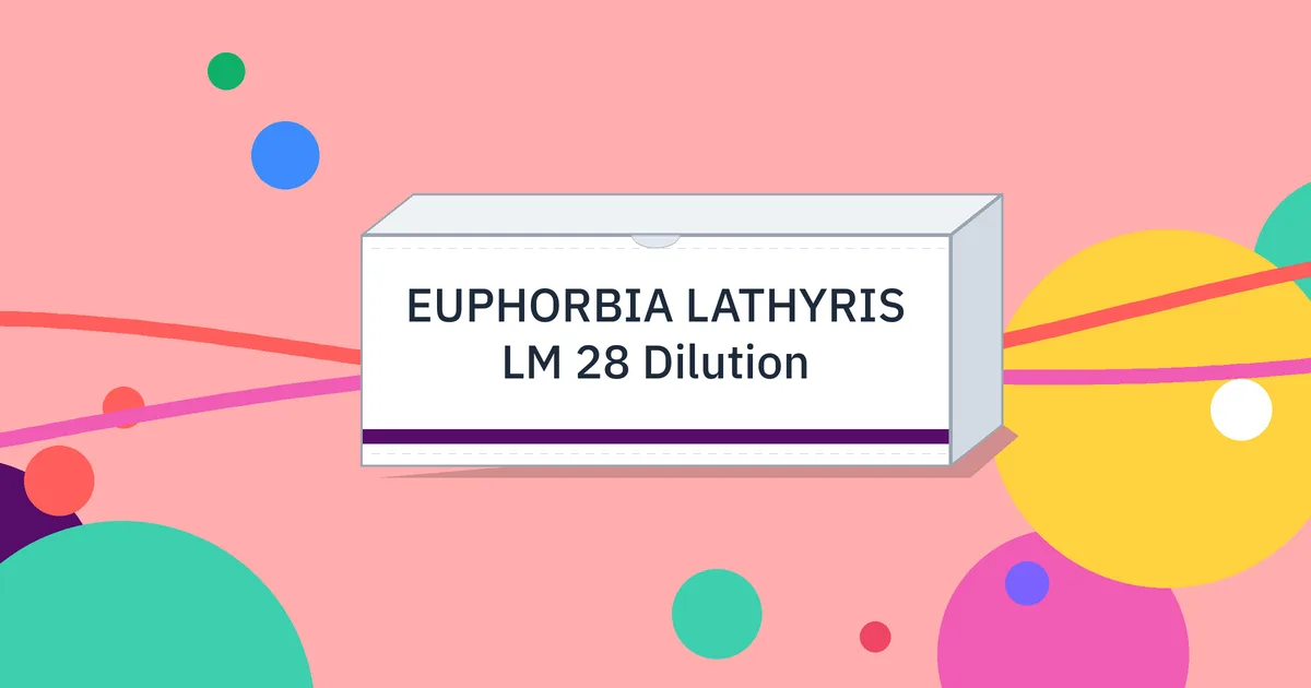 Symbolbild: Packung mit der Aufschrift EUPHORBIA LATHYRIS LM 28 Dilution (PZN 13482489) – Verfügbarkeit und Bezug in Apotheken in Frankfurt am Main