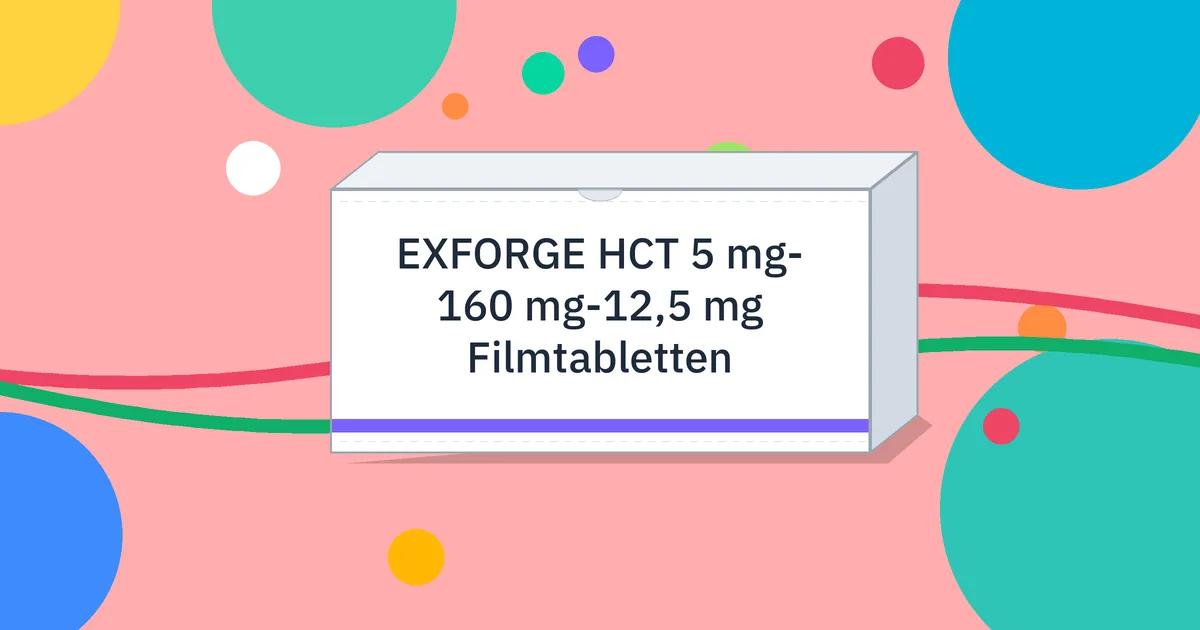 Symbolbild: Packung mit der Aufschrift EXFORGE HCT 5 mg-160 mg-12,5 mg Filmtabletten (PZN 12483245) – Verfügbarkeit und Bezug in Apotheken in Frankfurt am Main