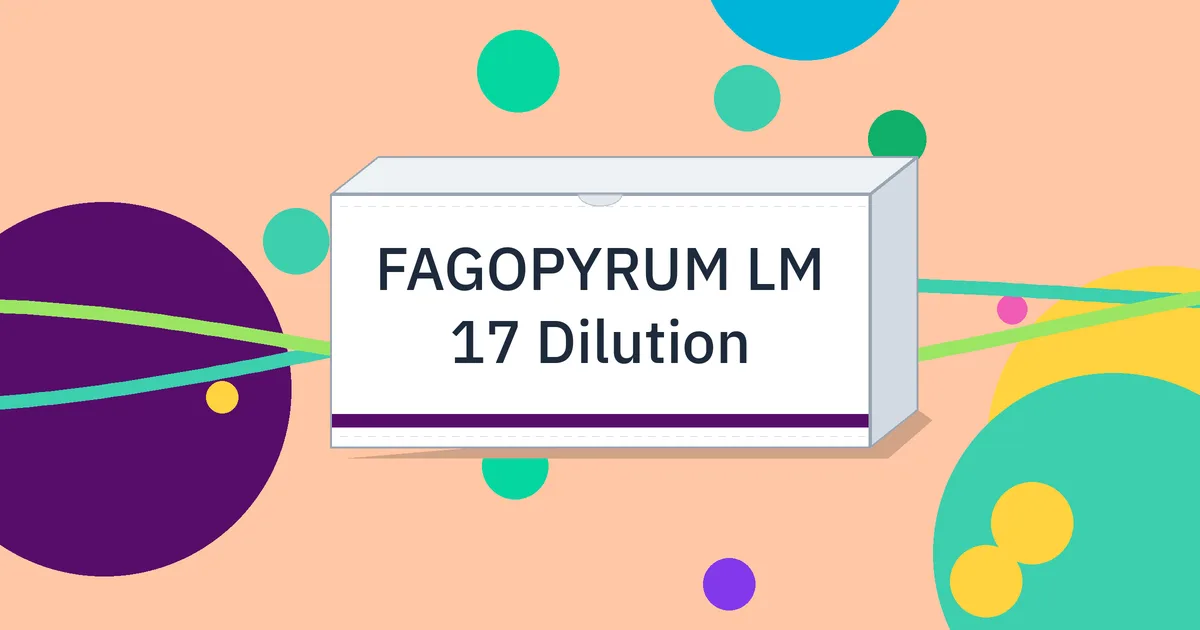 Symbolbild: Packung mit der Aufschrift FAGOPYRUM LM 17 Dilution (PZN 13486553) – Verfügbarkeit und Bezug in Apotheken in Frankfurt am Main