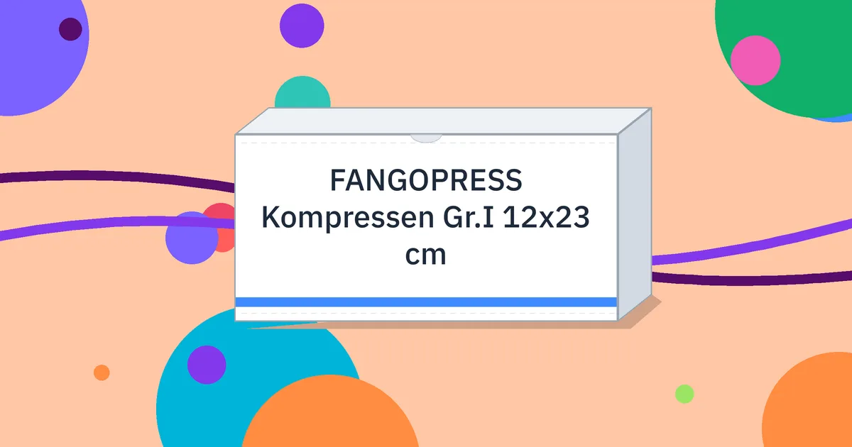 Symbolbild: Packung mit der Aufschrift FANGOPRESS Kompressen Gr.I 12x23 cm (PZN 02478007) – Verfügbarkeit und Bezug in Apotheken in Frankfurt am Main