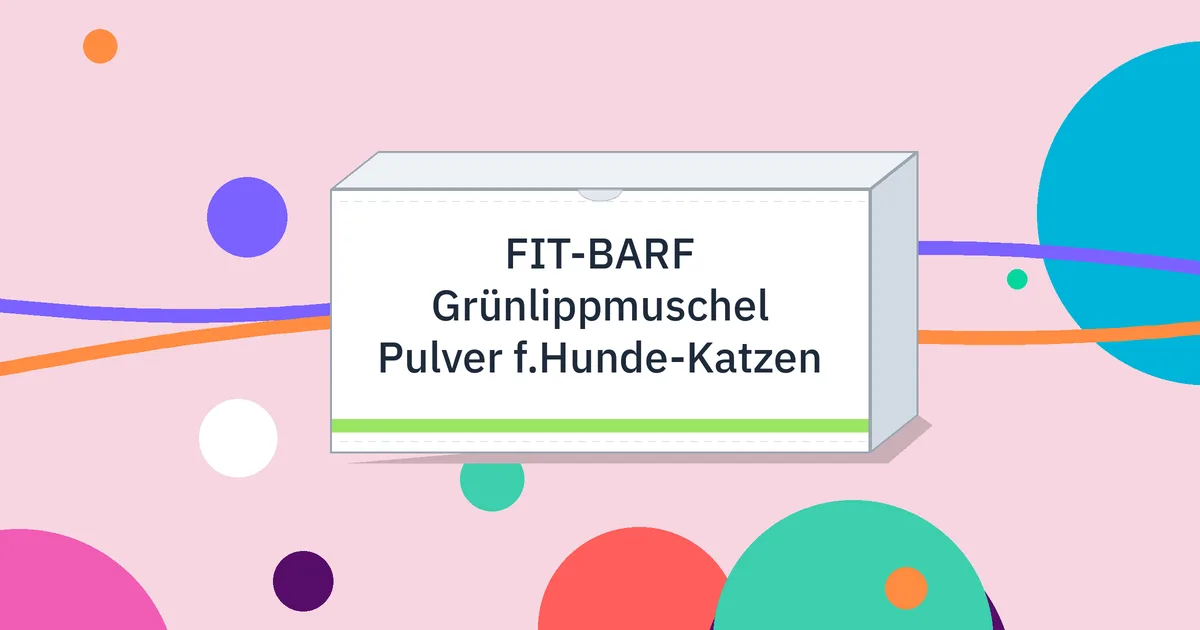 Symbolbild: Packung mit der Aufschrift FIT-BARF Grünlippmuschel Pulver f.Hunde-Katzen (PZN 10383226) – Verfügbarkeit und Bezug in Apotheken in Frankfurt am Main