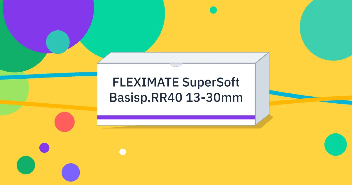 Symbolbild: Packung mit der Aufschrift FLEXIMATE SuperSoft Basisp.RR40 13-30mm (PZN 09069915) – Verfügbarkeit und Bezug in Apotheken in Frankfurt am Main