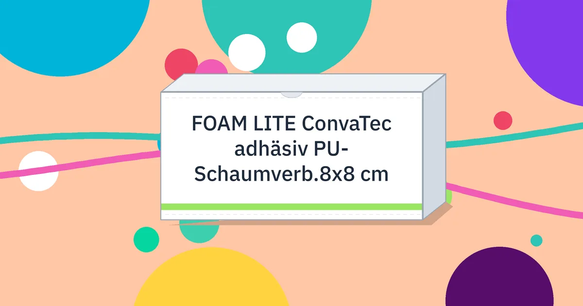 Symbolbild: Packung mit der Aufschrift FOAM LITE ConvaTec adhäsiv PU-Schaumverb.8x8 cm (PZN 12638009) – Verfügbarkeit und Bezug in Apotheken in Frankfurt am Main
