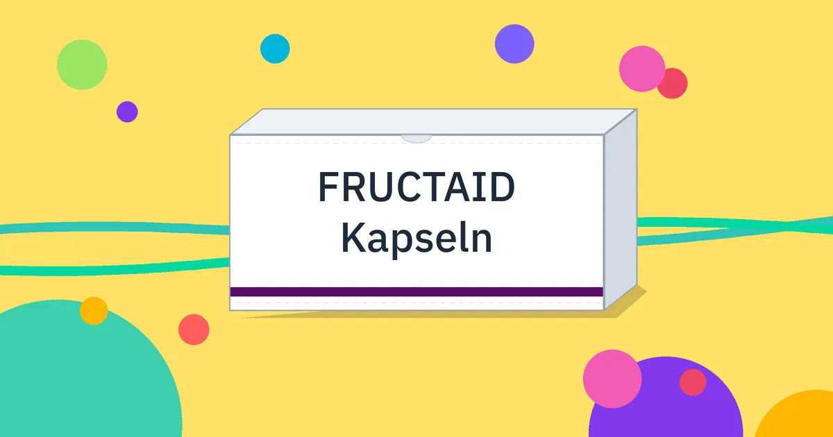 Symbolbild: Packung mit der Aufschrift FRUCTAID Kapseln (PZN 11299634) – Verfügbarkeit und Bezug in Apotheken in Frankfurt am Main