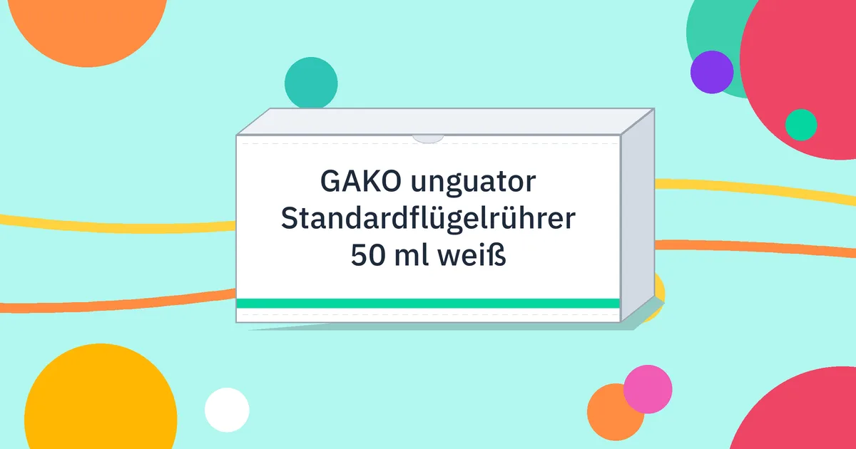 Symbolbild: Packung mit der Aufschrift GAKO unguator Standardflügelrührer 50 ml weiß (PZN 11603724) – Verfügbarkeit und Bezug in Apotheken in Frankfurt am Main