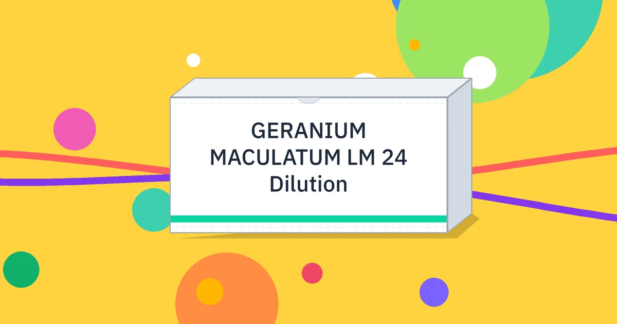 Symbolbild: Packung mit der Aufschrift GERANIUM MACULATUM LM 24 Dilution (PZN 12876826) – Verfügbarkeit und Bezug in Apotheken in Frankfurt am Main