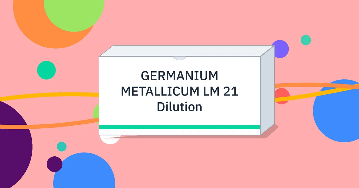 Symbolbild: Packung mit der Aufschrift GERMANIUM METALLICUM LM 21 Dilution (PZN 12877257) – Verfügbarkeit und Bezug in Apotheken in Frankfurt am Main
